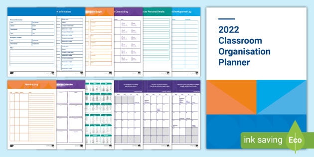 2022 Classroom Organisation Planner and Calendar