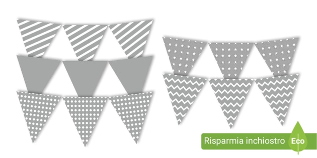 FREE! - Pacchetto di festoni in bianco e grigio