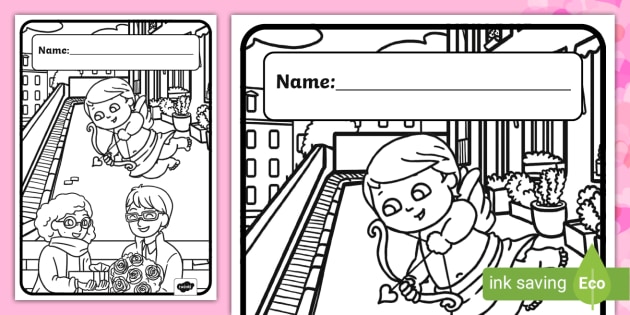 Cupid Theme Book Cover - Primary Resources