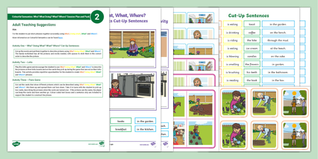 Colourful Semantics: Who, What Doing, What and Where? Session Plan and ...