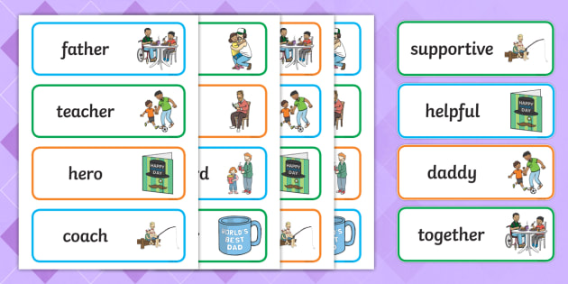 Father's Day Word Cards (teacher made)