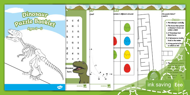Dinosaur Puzzle Activity Booklet