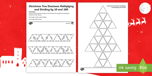 Christmas-Themed Multiplying and Dividing by 10 and, 100 Differentiated
