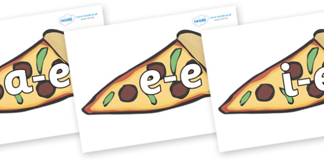 Modifying E Letters on Pizza (teacher made)