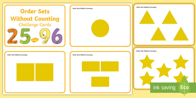 Shapes Ordering without Counting Maths Challenge Cards