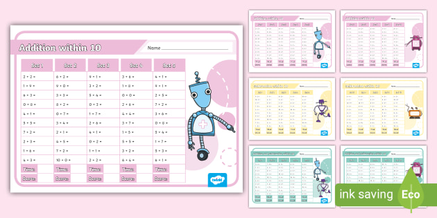 Addition and Subtraction Speed Challenge to 10