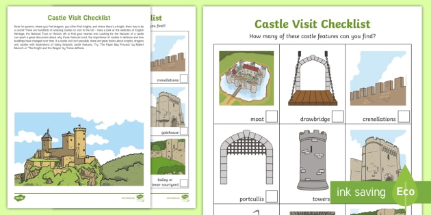 Castle Visit Checklist (teacher made)