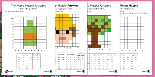 The Messy Magpie Grid References Worksheets