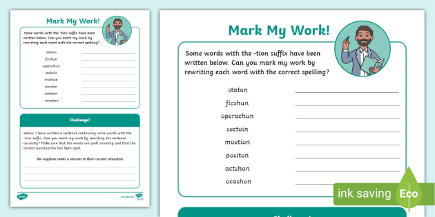Tion Worksheet Orton Gillingham Spelling Tion Versus Sion 5 7