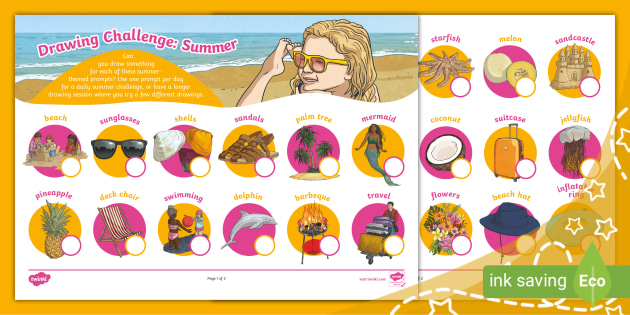 Drawing Challenge: Summer (teacher made)