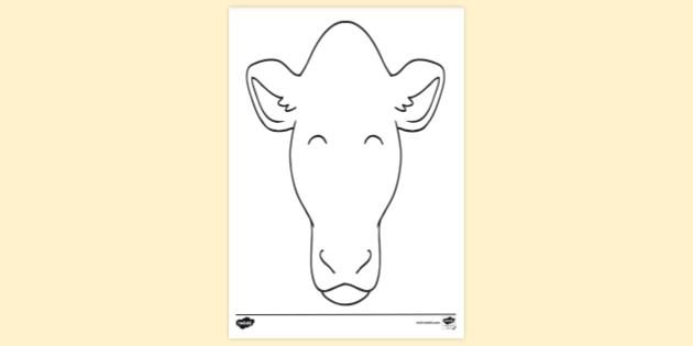 FREE! - Cow Role Play Mask Colouring | Colouring Sheets