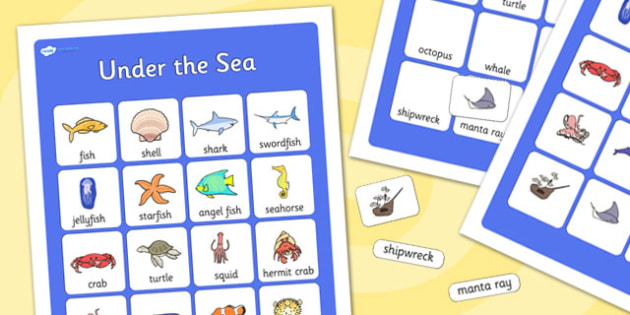 Under the Sea Vocabulary Poster - ESL Ocean Vocabulary