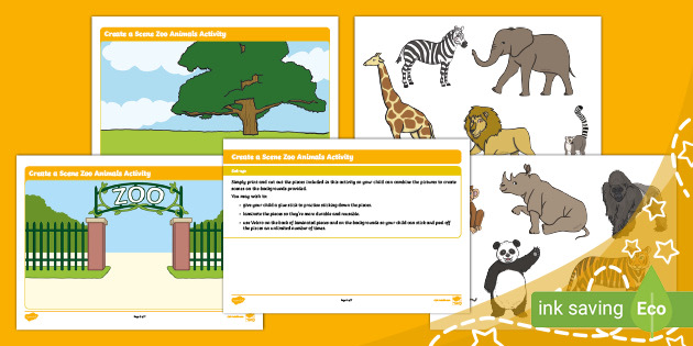 Create a Scene Zoo Animals Activity (teacher made)