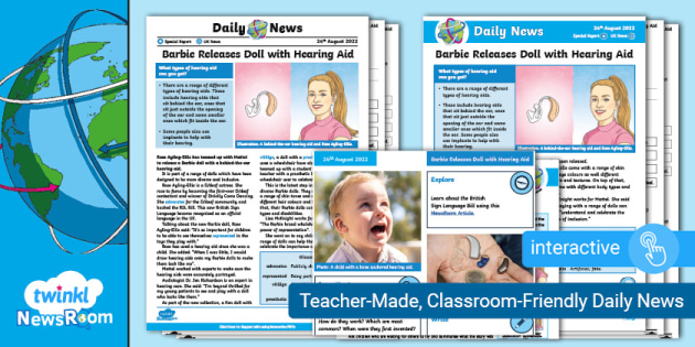 Barbie Releases Doll with Hearing Aid - Daily NewsRoom Pack