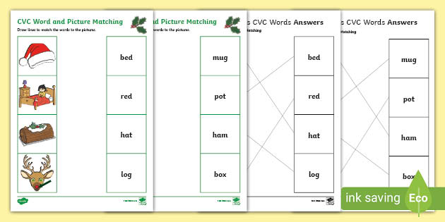 Christmas CVC Matching Activity (teacher made)