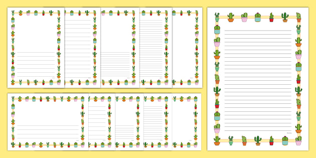 Cactus Page Borders | twinkl.com.au