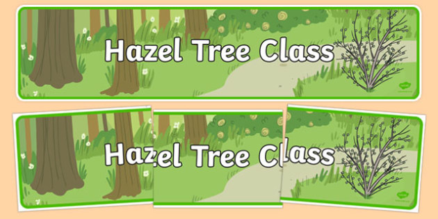 Hazel Tree Themed Classroom Display Banner