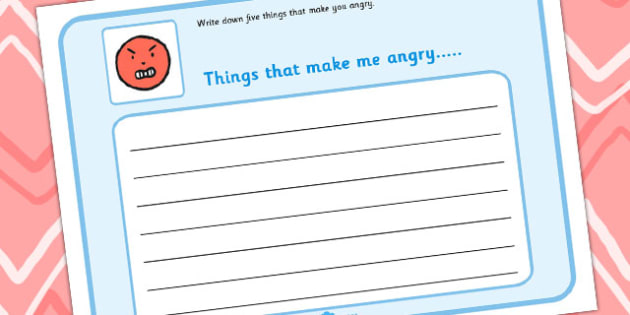 FREE! - 5 Things That Make Me Angry Writing Frame