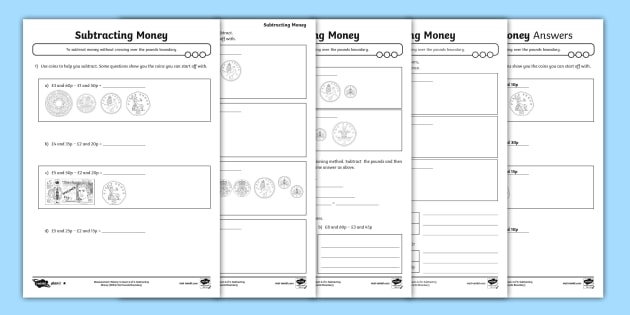 👉 Y3 Subtract Money PlanIt Maths Differentiated Activity Sheet