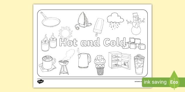 Hot and Cold Colouring Page,Hot and Cold,Colouring