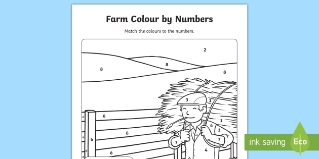 Farm Colour by Number (teacher made)