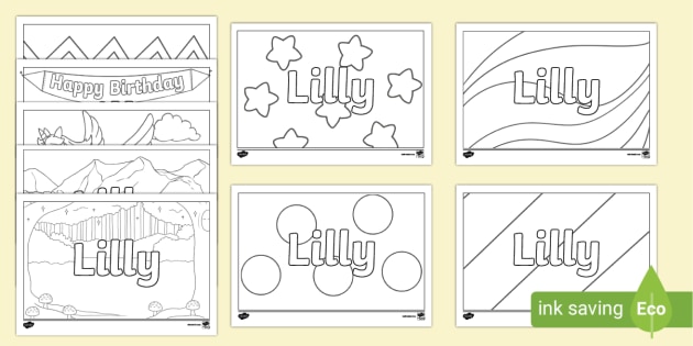 FREE! - Lilly Name Simple Colouring Activity Sheets