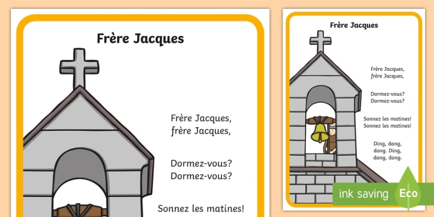 Traditional French Nursery Rhymes | Frère Jacques Poster
