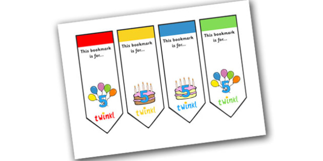 👉 Editable Birthday Bookmarks (Age 5) (Teacher-Made)