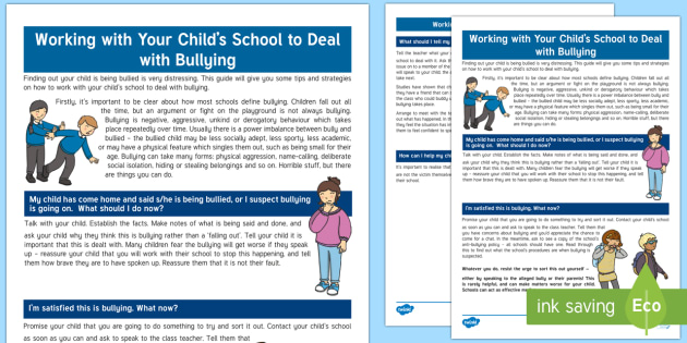 Dealing with Bullying Parent and Carer Information Sheet