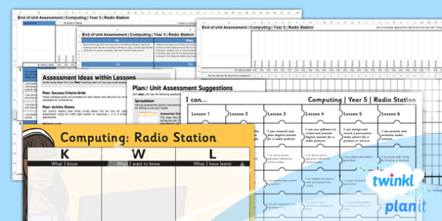 Computing: Radio Station Year 5 Unit Assessment Pack