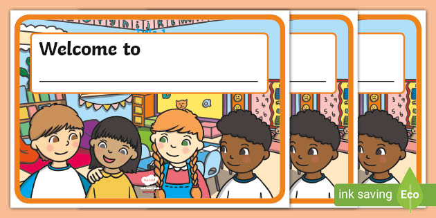 Editable Welcome Door Signs Early Level