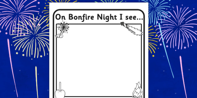 FREE! - On Bonfire Night I See Writing Frame (teacher made)