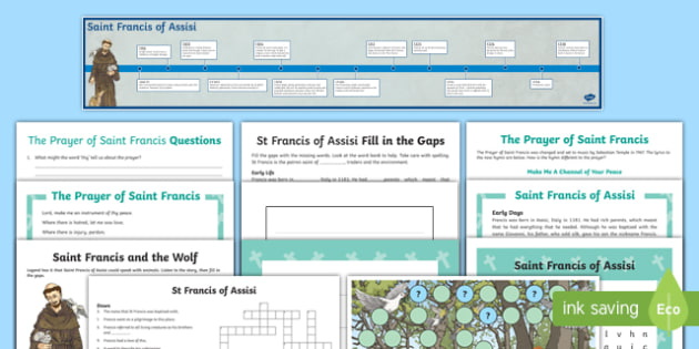 Saint Francis of Assisi Activity Pack (teacher made)