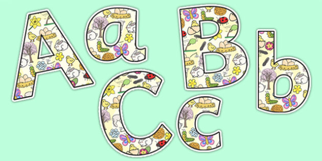 Springtime Themed Size Editable Display Lettering