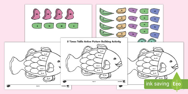 👉 8 Times Table Active Picture Building Activity - Maths