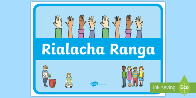 Rialacha Ranga Postaer Taispeána A4 (teacher made)