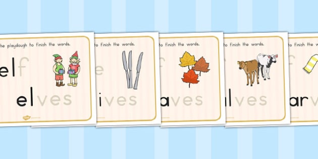 Irregular Plural ves Words Ending f fe Playdough Mats - australia