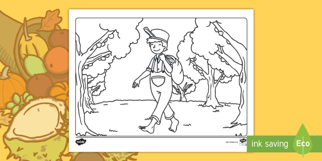 Johnny Appleseed Coloring Page (teacher made)