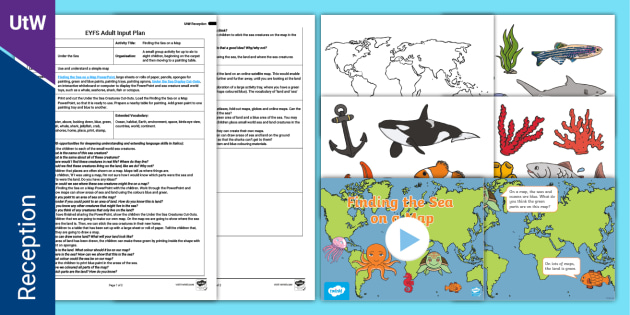 Kindergarten Finding Oceans on a Map Adult Input Plan Resource Pack