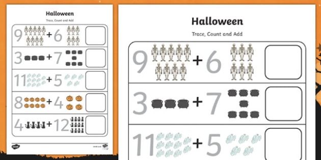 Halloween 0-20 Count and Add Worksheet / Worksheet, worksheet