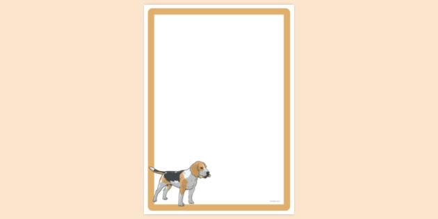 Beagle Dog with Bone Page Border | Page Borders | Twinkl