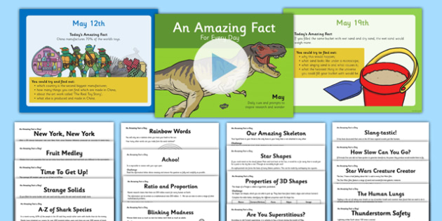 An Amazing Fact A Day May PowerPoint and Worksheet / Worksheet Pack