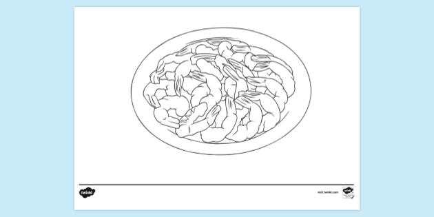 FREE! - Seafood Platter Colouring Sheet (teacher made)