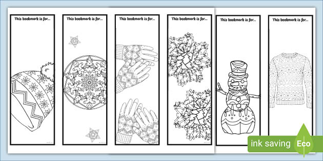 Winter-Themed Colouring Bookmarks (teacher made)