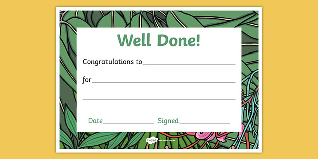 Nature Class Award Certificate (teacher made)