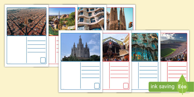 FREE! - Barcelona Themed Postcards (Teacher-Made)