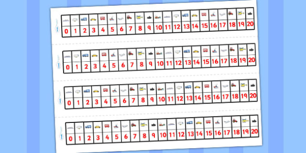Transport Number Track (1-20) (teacher made)