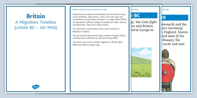 Britain: A Migration Timeline Cards (teacher made)