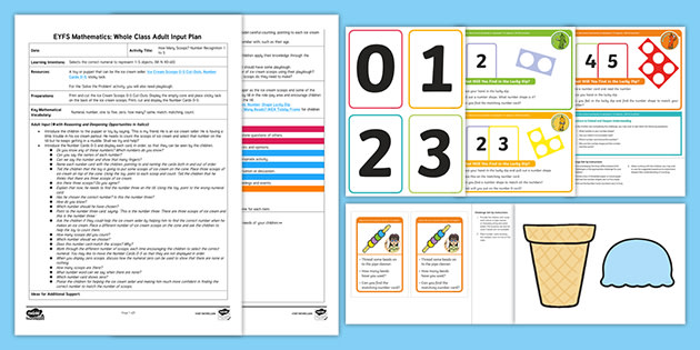 👉 EYFS Maths: How Many Scoops? Number Recognition 1-5 Whole Class Adult