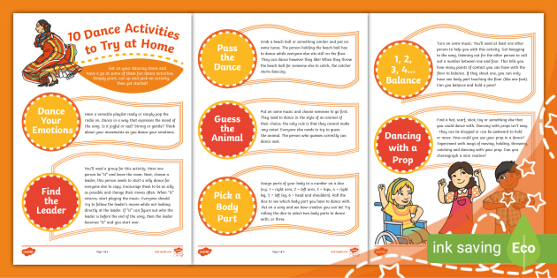 10 Dance Activities to Try at Home (teacher made)